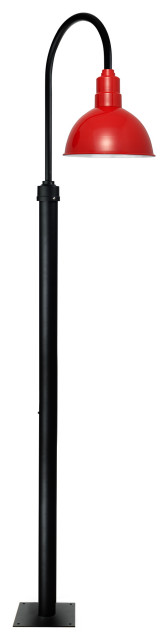 Cocoweb 14" Blackspot LED Post Light in Red With Black 8' Tall Post, 8 ...