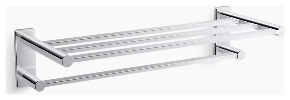 Kohler 23530-CP Parallel 24" Zinc Towel Rack - Towel Racks & Stands ...