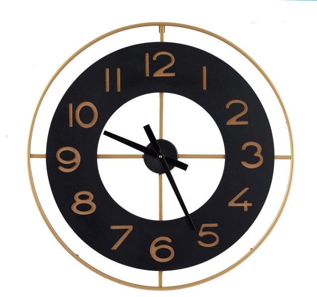 Vintage Gold Metal Wall Clock 43340 - Contemporary - Wall Clocks - by ...