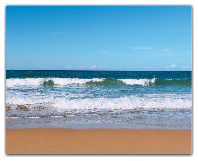 Beach Ceramic Tile Wall Mural HZ500044, 60" Wide x 48" High - Beach ...