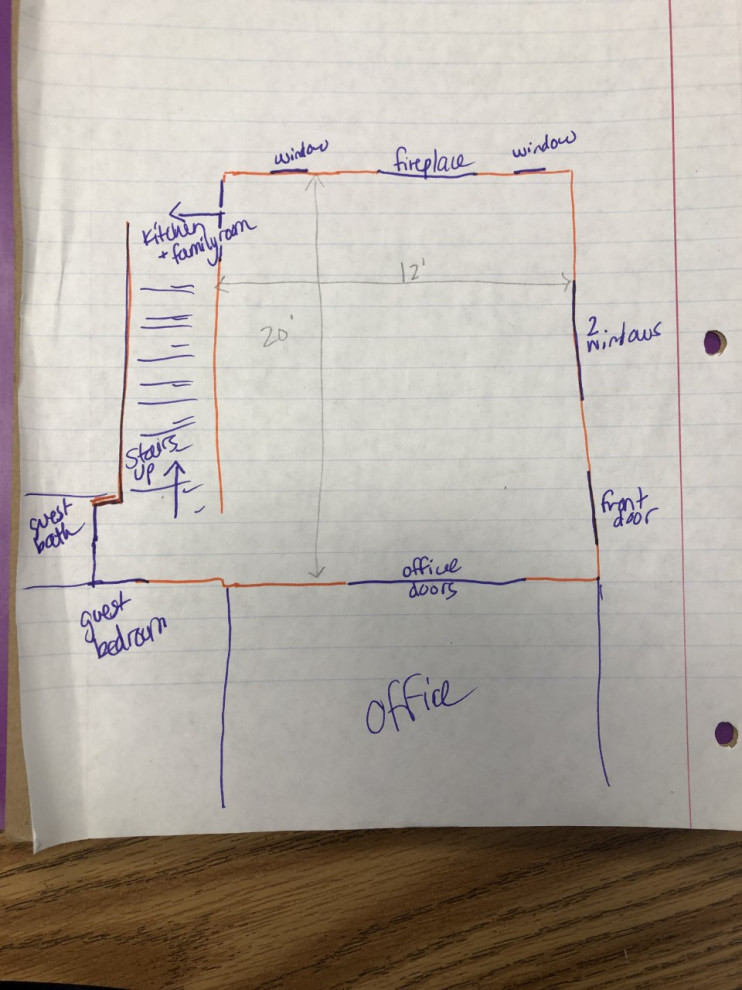 Living room pass-through/entry layout. Help! | Houzz Forum