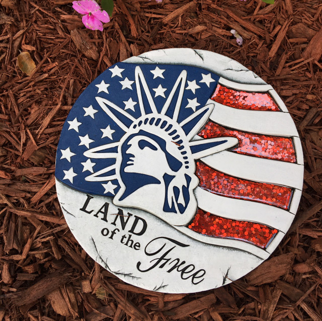 10" Land of the Free Stepping Stone - Contemporary - Landscaping Stones And Pavers - by Santa's ...