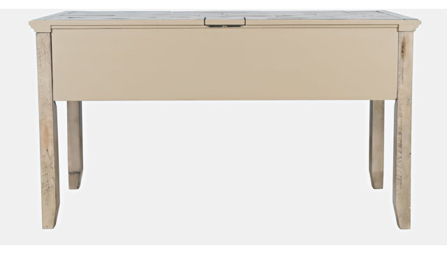 Rustic Shores Coastal Style Distressed Acacia USB Charging Desk ...