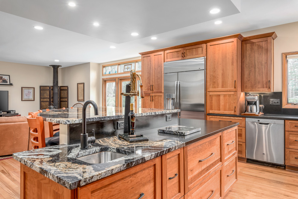 Two Level Island, Contrasting Granites - Contemporary - Kitchen - DC ...