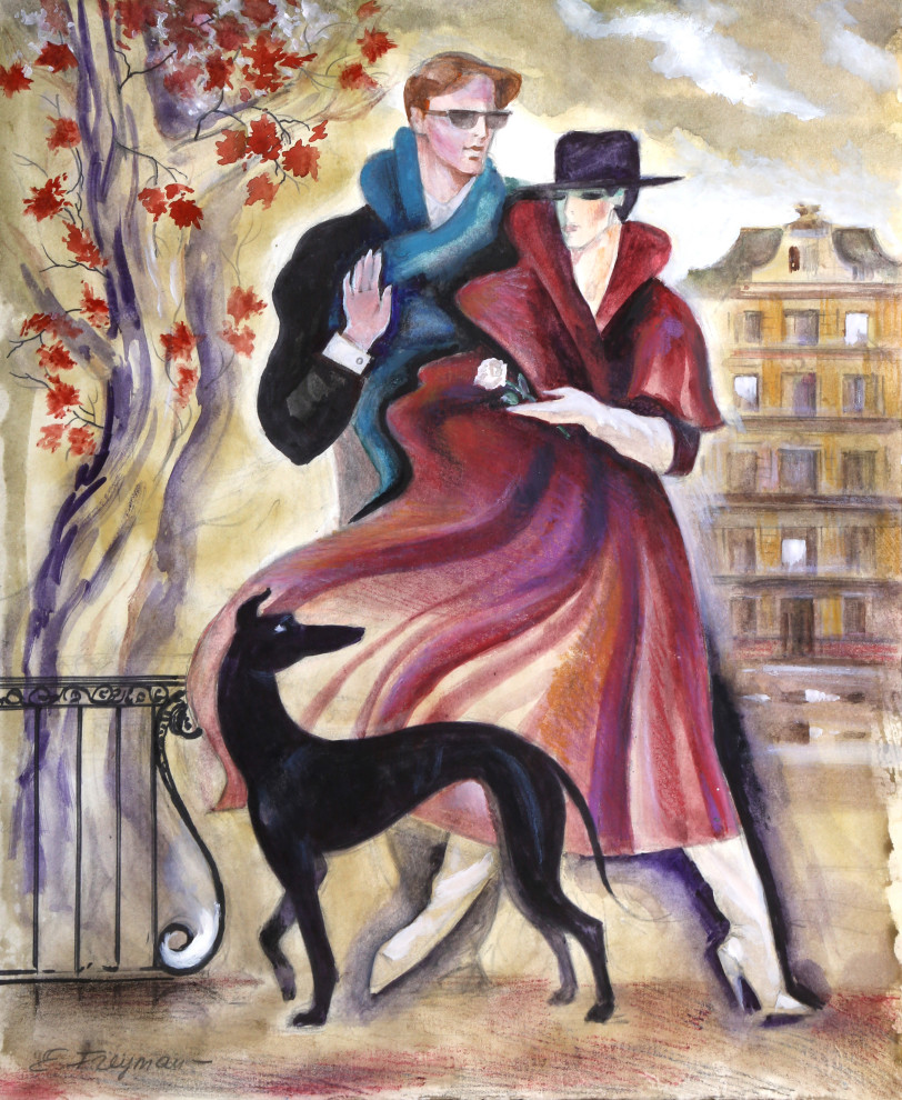 Walking With White Rose, Erik Freyman, 13x16 - Contemporary - Paintings ...