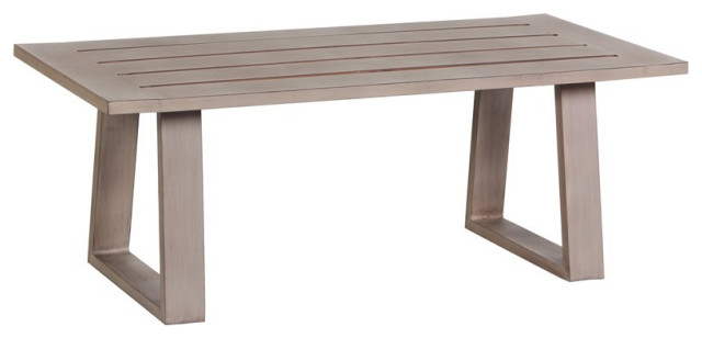 Aruba Aluminum Frame Coffee Table in Handpainted Taupe - Transitional ...