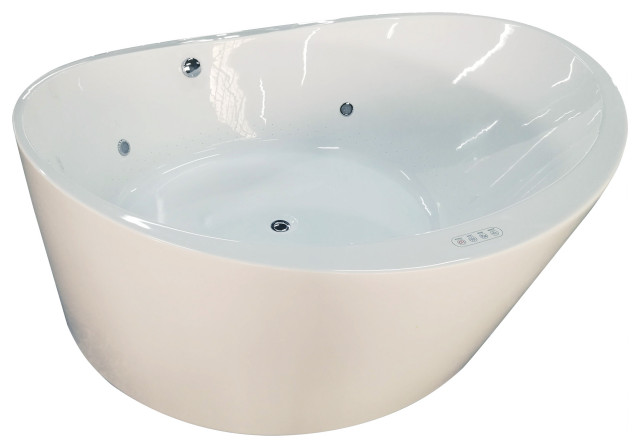 6 Foot Round Free Standing Acrylic Air Bubble Bathtub - Contemporary ...