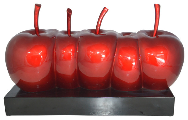 Modern Art Red Apples Resin Statue - Size: 22"L x 8"W x 13"H ...