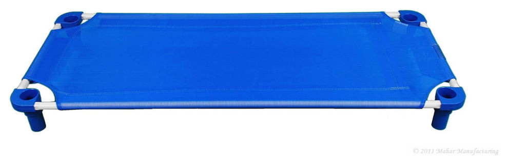 Creative Colors Unassembled Kids Standard Blue Nap Cot with Blue Legs ...