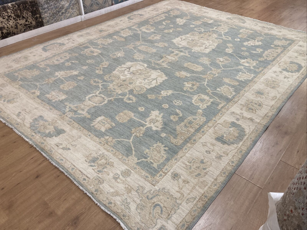 9' x 12' Handmade Vegetables Dyes Wool Rug Ziegler Design Area Rug ...