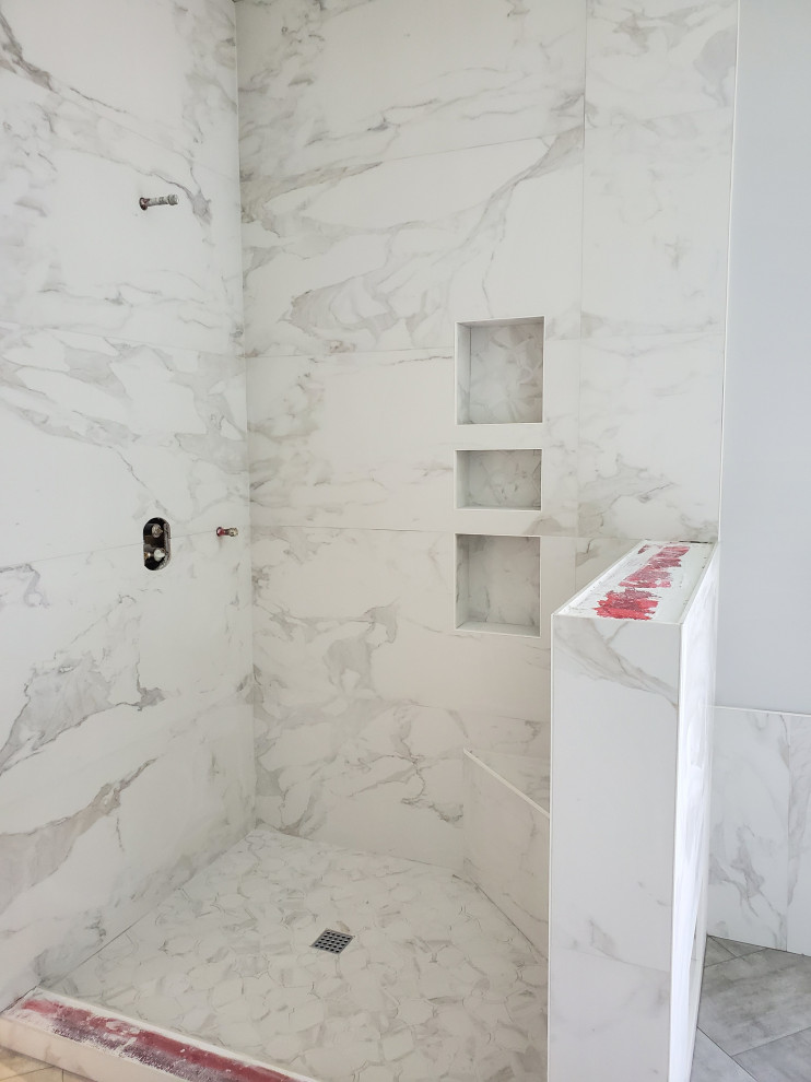 Luxurious Shower done with 24x48 Porcelain Tiles - Modern - Other - by ...