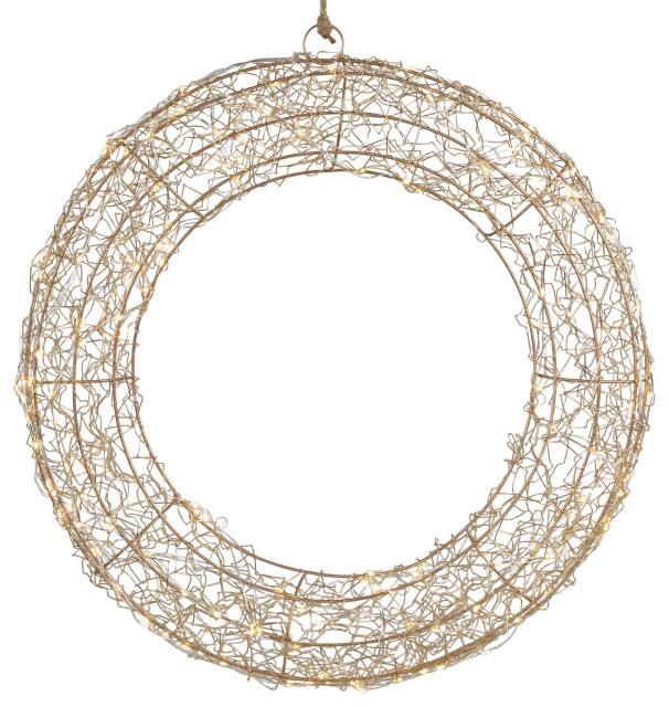 18" LED Lighted Wire Wreath Outdoor Christmas Decoration - Modern ...