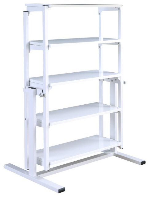32 Convertible Bookshelf And Dining Table, 8473-Dt-Wht - Contemporary ...