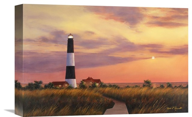 "Fire Island Lighthouse" Artwork, 18" x 12", 18" x 12" - Beach Style ...