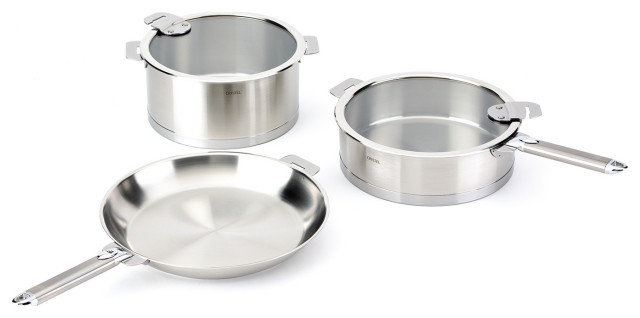 Cristel Strate 18/10 Stainless Steel 7 Piece Cookware Set with ...