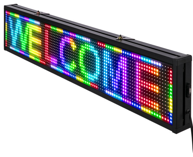 VEVOR Led Sign Digital Sign 38x6.5 Full-color Led Message Board Digital ...
