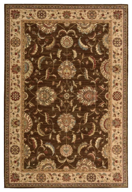 Nourison Living Treasures 66" x 99" Wool Indoor Rug in Brown Persian ...
