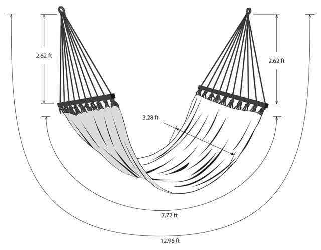 Triple Weave Natural Cotton Hammock, Wooden Bar - Contemporary ...