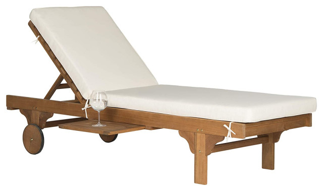 Adjustable Patio Chaise Lounge, Built, Side Table - Transitional ...