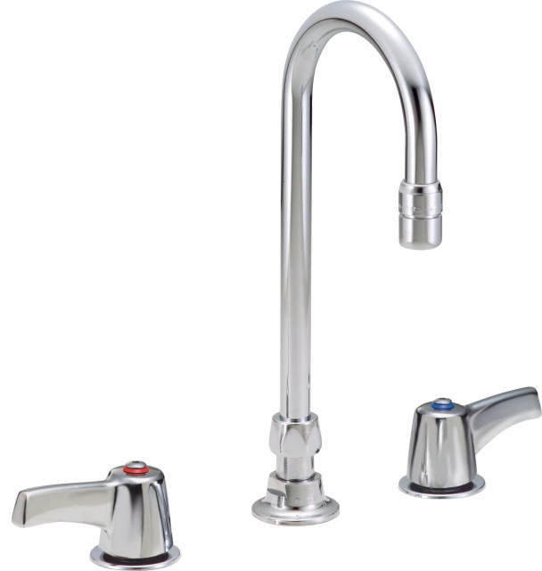 Widespread Deck Faucets 2-Handle Mixing - Contemporary - Bathroom Sink ...