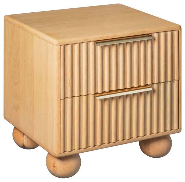 Modrest Winters Modern Natural Oak Nightstand - Traditional ...