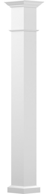 6" x 8' Endura-Aluminum Wellington Style Column, Square Shaft, Textured ...