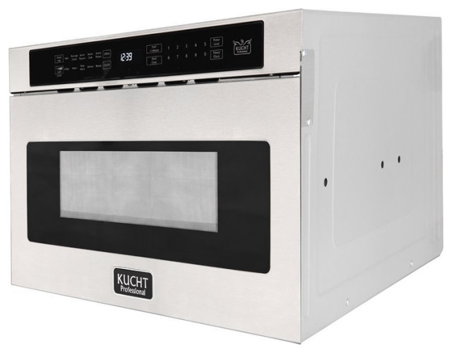 Kucht Professional 23.8" Modern Stainless Steel Microwaves in Silver ...