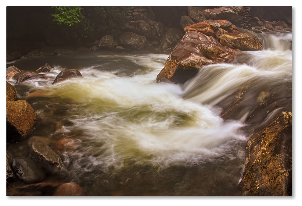 Bob Rouse 'Rushing River' Canvas Art, 22"x32" - Rustic - Prints And ...