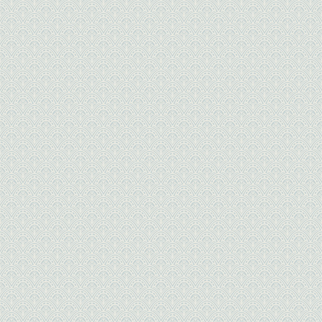 Athena Light Blue Scalloped Botanical Wallpaper, Bolt - Contemporary ...