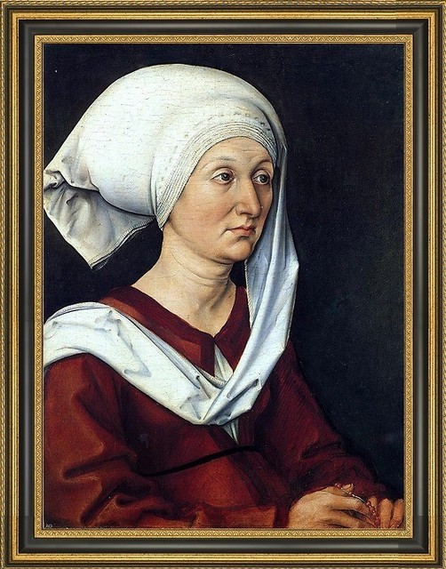 Albrecht Durer Portrait of Barbara Durer Framed Premium Canvas Print ...