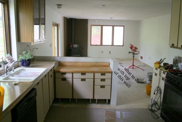 half-height wall, how to finish top surface (photos)