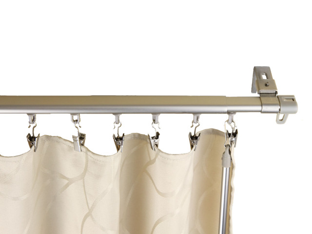 Baton Draw Adjustable Track - Silver, 28-48" - Transitional - Curtain ...