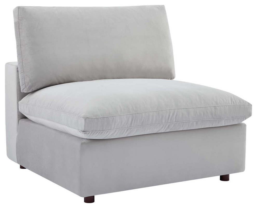 Commix Down Filled Overstuffed Performance Velvet Armless Chair ...