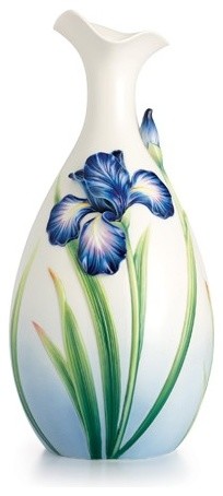 Franz Porcelain Collection Eloquent Iris Mid Vase - Traditional - Vases ...