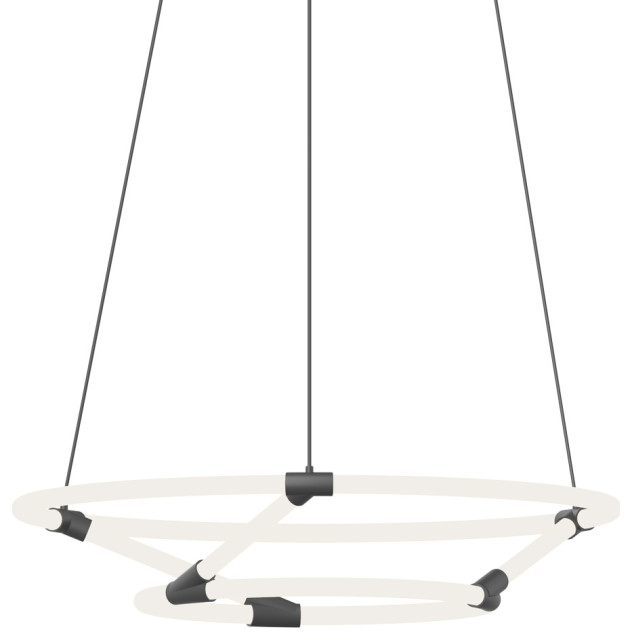 Chicago Loop Chandelier, Black, 30"Dx5.625"H - Contemporary ...