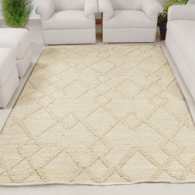 Hand Woven Diamond Patterned Jute Rug by Tufty Home, 9x12 ...