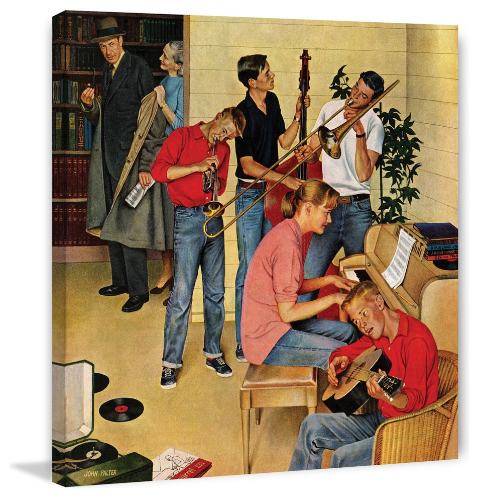 "Jam Session" Painting Print on Canvas by John Falter, 18"x18 ...