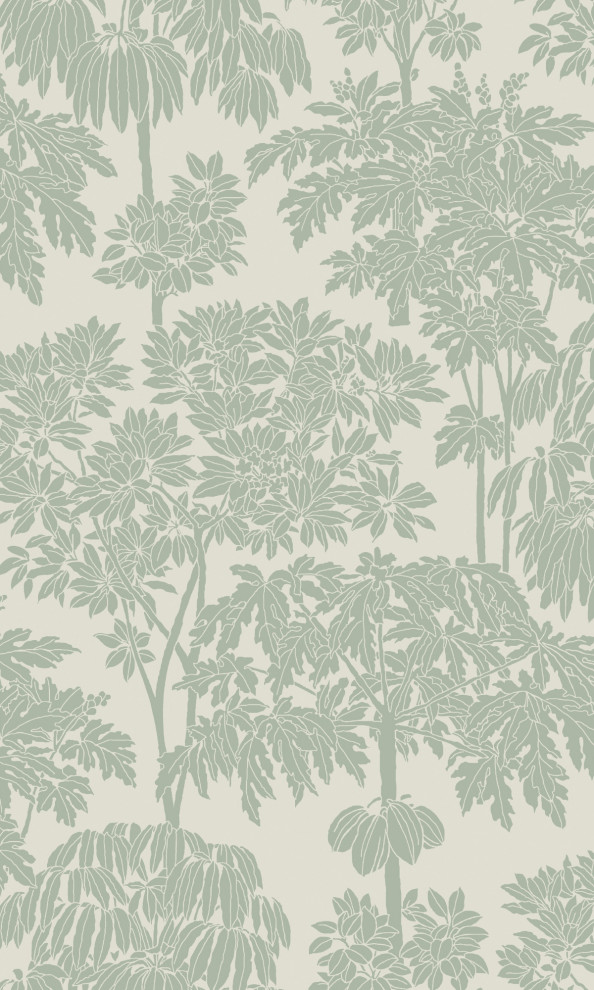 Tonal Trees Tropical Wallpaper, Sample - Tropical - Wallpaper - by ...