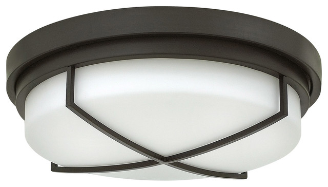 Halsey 3-Light Flush Mount Buckeye Bronze Etched Opal Glass ...