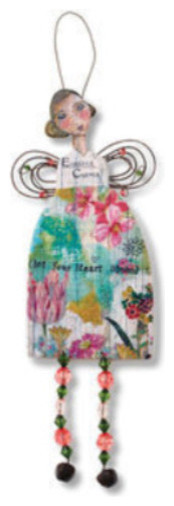 Kelly Rae Roberts, Hanging Garden Angels - Rustic - Garden Statues And ...