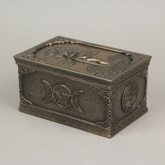 Gaia Greek Mother Earth Goddess Bronze Finished Trinket Box, One Size ...