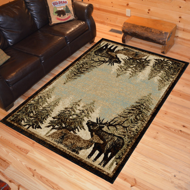 Lodge King Timberland Multi Lodge Area Rug, 2'3"x3'3" - Rustic - Area ...