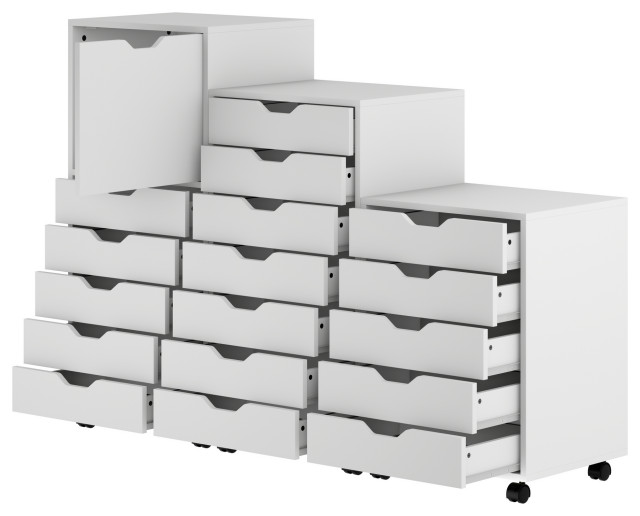 Halifax 3-Pc Multi-Drawer Storage Cabinet Set, White - Transitional ...
