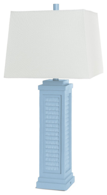 Shutter 32" Blue Polyresin Coastal Table Lamp WithUSB, Set of 2 - Beach ...