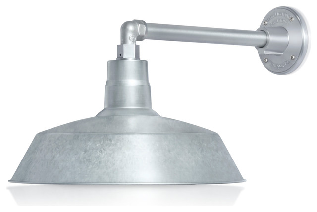 14in. Barn Light Fixture With Gooseneck Arm - Farmhouse - Outdoor Wall ...