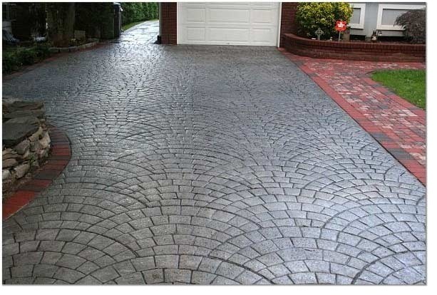 Seashell Patterned Concrete Driveway - Craftsman - new york - by ...