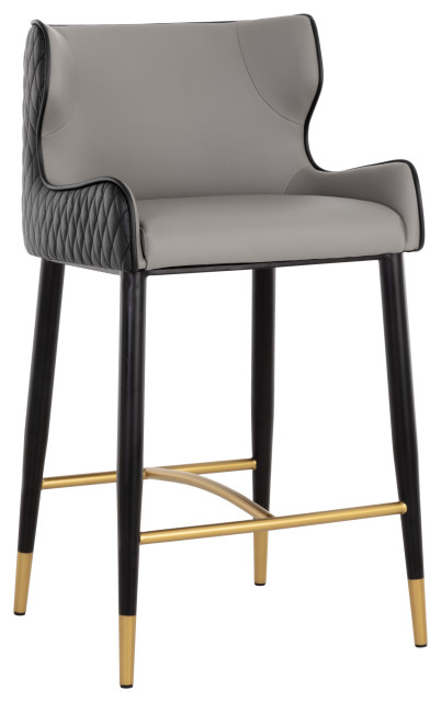Gianni Counter Stool Dillon Stratus / Dillon Black - Midcentury - Bar ...