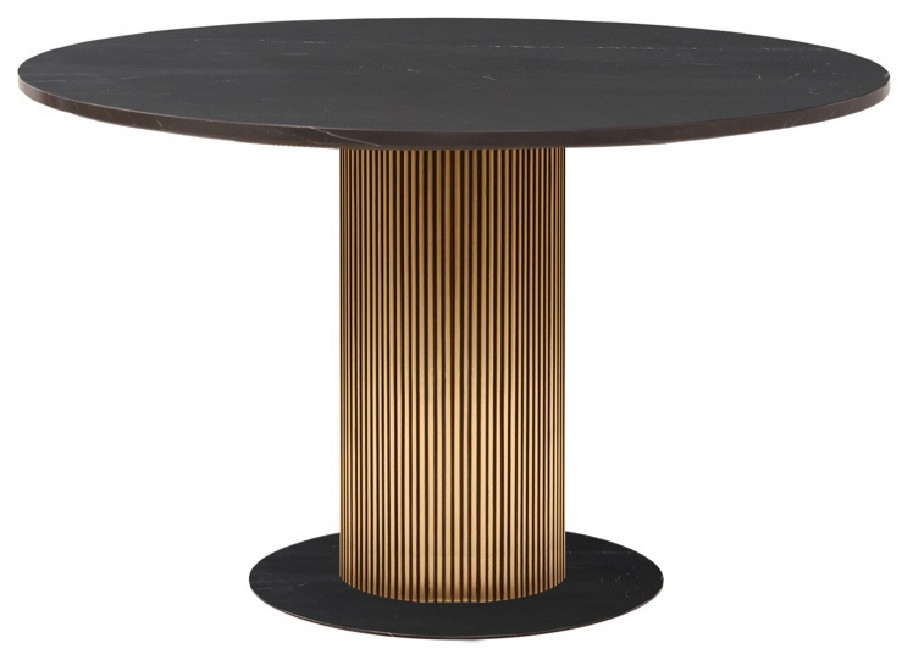 Modern Pedestal Dining Table | OROA Ironville - Contemporary - Dining ...