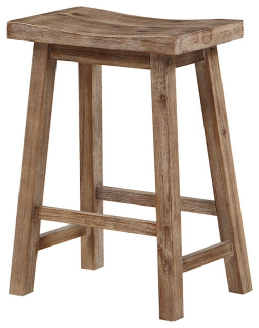Wooden Frame Saddle Seat Counter Height Stool With Angled Legs, Gray ...