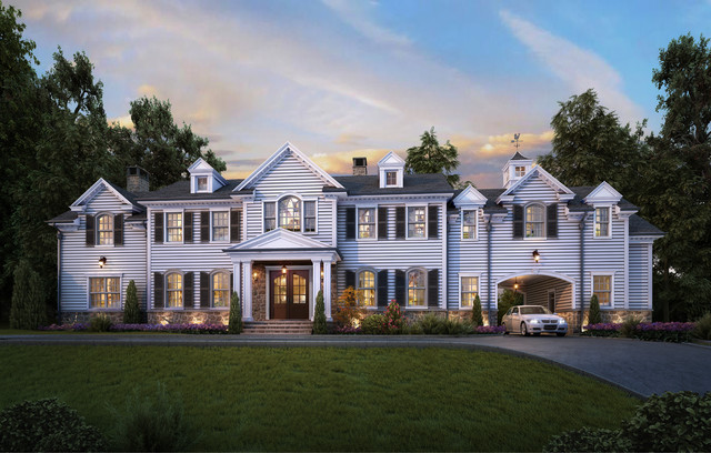 Tenafly NJ Center Hall Colonial - Traditional - Exterior - New York ...